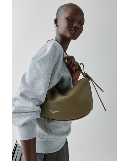 Kate Spade Loop Pebble Leather Shoulder Bag in Green | Lyst
