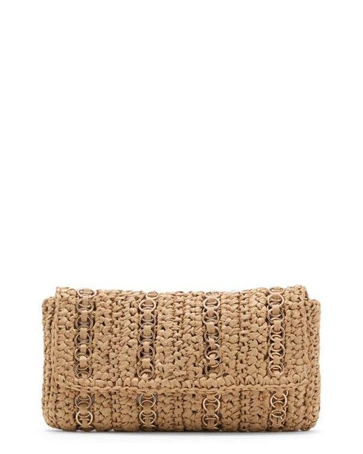 Mango Ring Embellished Woven Straw Shoulder Bag in Metallic | Lyst