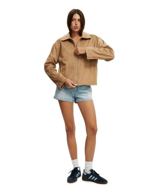 Cotton On Drew Faux Suede Jacket in Blue | Lyst