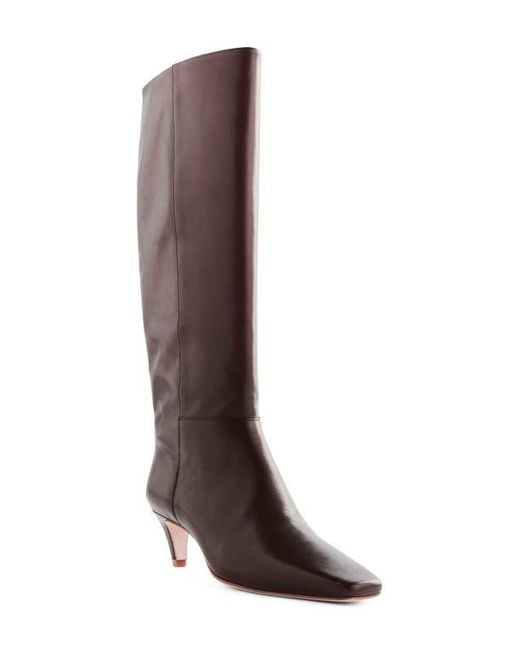 Reformation Remy Knee High Kitten Heel Boot in Brown | Lyst