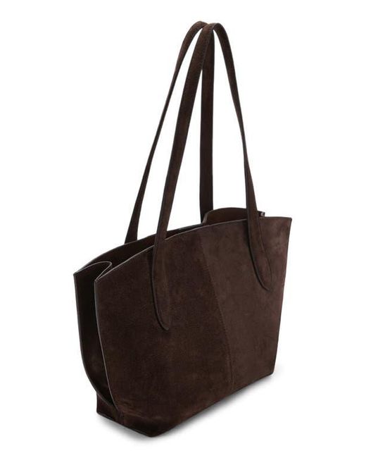 Mango Mini Suede Shopper Bag in Brown | Lyst