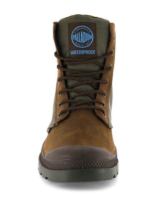 Palladium Pampa Waterproof Mixed Media Boot in Brown for Men | Lyst