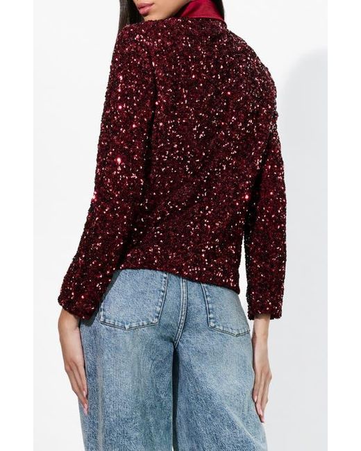 Alice + Olivia Devyn Boxy Sequin Blazer in Red | Lyst