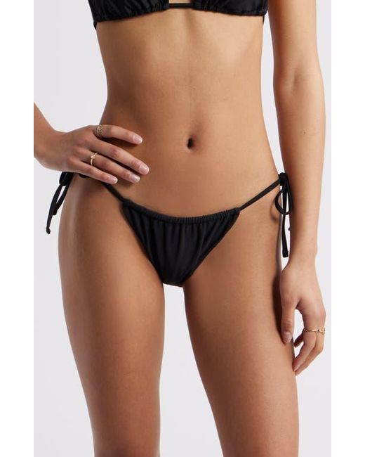 BP. Side Tie Bikini Bottoms in Black | Lyst