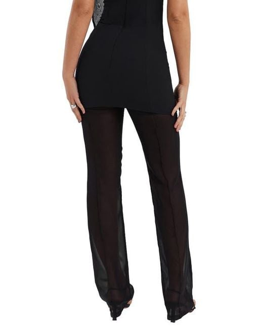 Mistress Rocks Straight Leg Sheer Mesh Pants in Black | Lyst