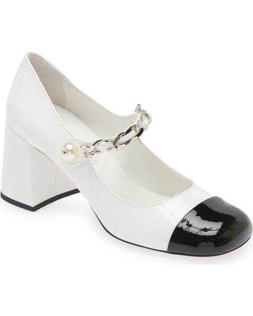 Miu Miu Chain Strap Mary Jane Pump in Metallic | Lyst