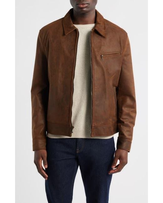 Schott Nyc Leather Trucker Jacket in Brown for Men | Lyst
