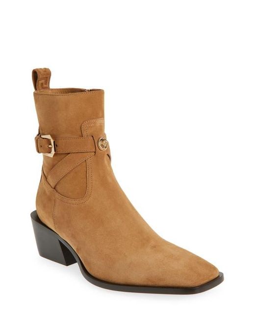 Versace Square Toe Boot in Brown for Men | Lyst