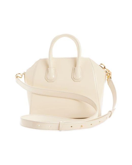 Givenchy Mini Antigona Patent Leather Satchel in Natural | Lyst
