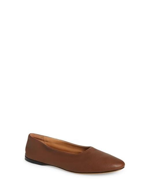 The Row Awar Leather Ballet Flats in Brown | Lyst