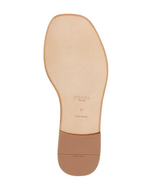 Prada Raffia Slide Sandal in Natural | Lyst