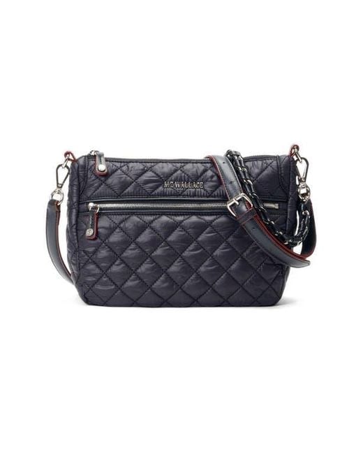 MZ Wallace Crosby Ella Quilted Nylon Crossbody Bag in Blue | Lyst