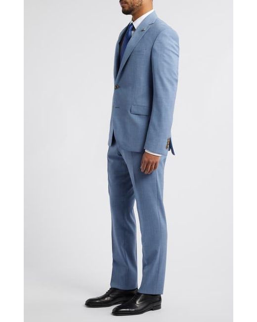 Jack Victor Esprit Mixy Check Stretch Wool Suit in Blue for Men | Lyst