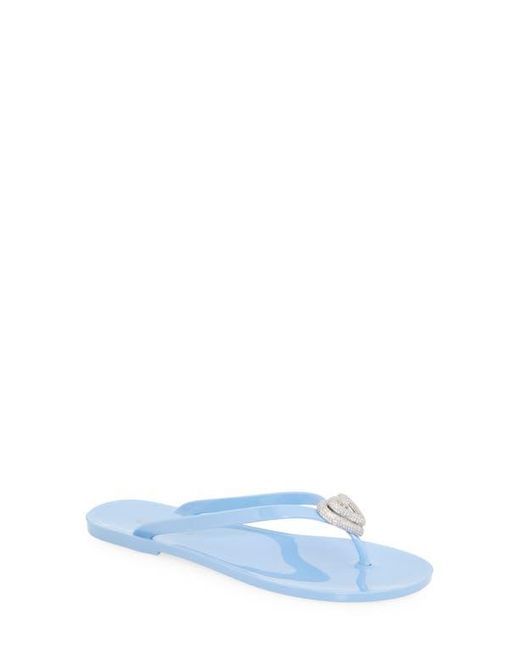 Mach & Mach Double Crystal Heart Flip Flop in Blue | Lyst