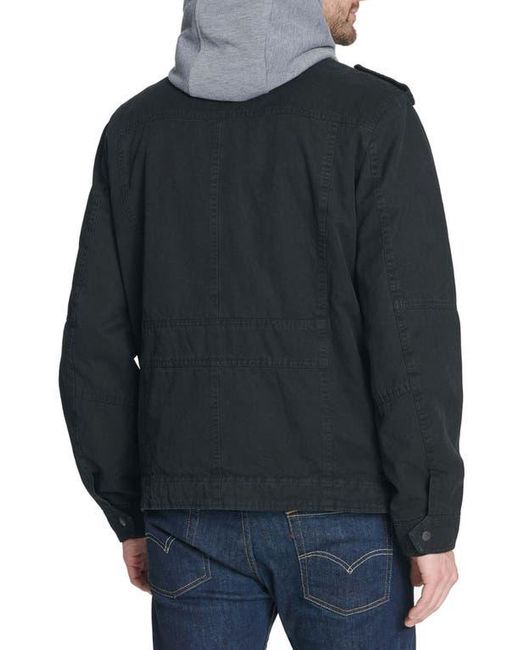 Levi's Levis Detachable Hood Utility Jacket in Black for Men | Lyst