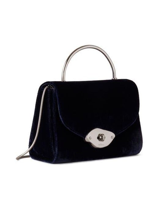 Mulberry Small Lana Velvet Top Handle in Blue | Lyst