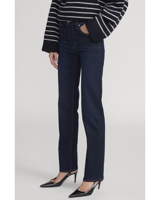 FRAME Le Sleek High Waist Straight Leg Jeans in Blue | Lyst