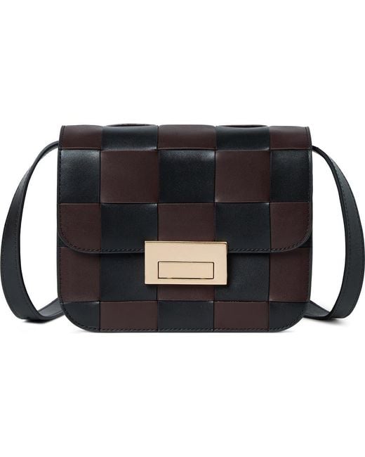 Loeffler Randall Desi Woven Leather Crossbody Bag in Black | Lyst