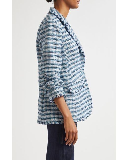 Cinq À Sept Khloe Stretch Cotton Tweed Blazer in Blue | Lyst