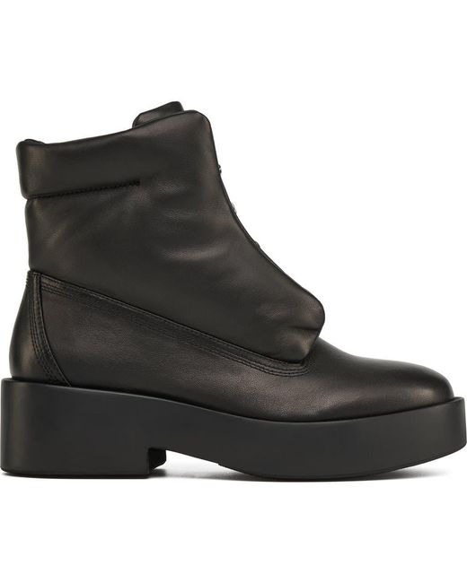 J/Slides Darina Leather Mid Boot in Black | Lyst