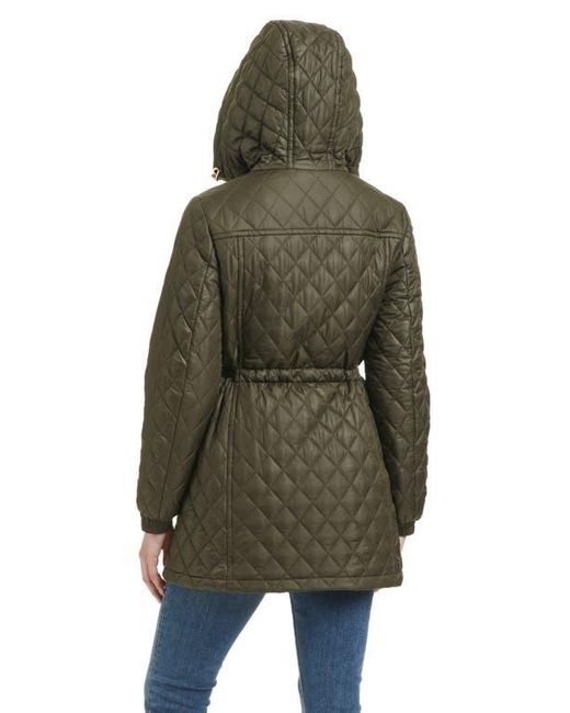 Kate Spade Water Resistant Diamond Quilted Jacket in Green | Lyst
