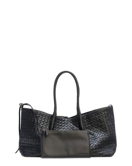 Bottega Veneta Leather & Suede Reversible Tote in Black | Lyst