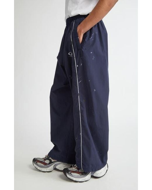 Balenciaga Paint Splatter Track Pants in Blue for Men | Lyst