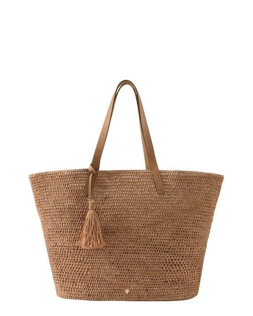 Helen Kaminski Dana Raffia Tote in Brown | Lyst