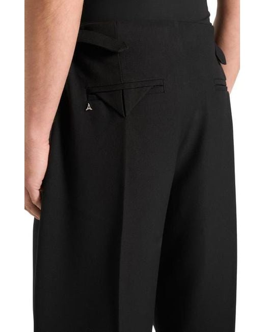 Manière De Voir Lior Box Pleat Wide Leg Trousers in Black for Men | Lyst