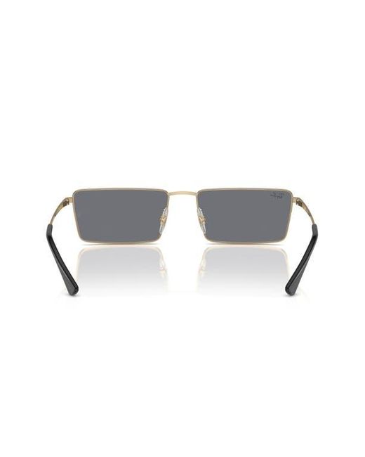 Ray-Ban Emy 59Mm Rectangular Sunglasses in Metallic for Men | Lyst