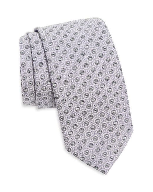 BOSS Mixed Medallion Silk Blend Tie in White for Men | Lyst