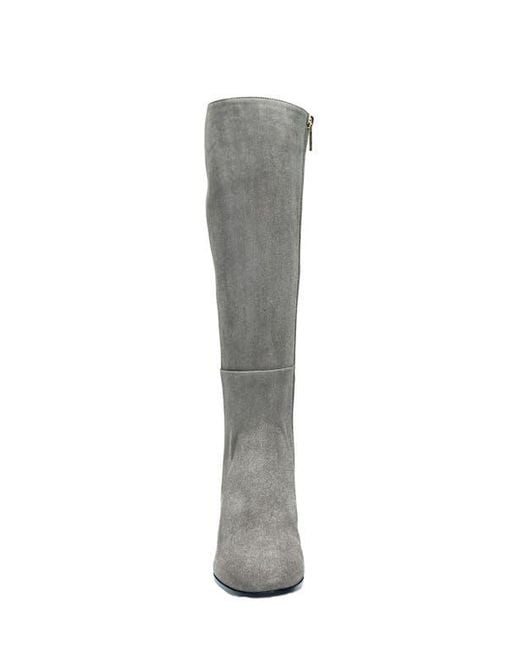 Santoni Suede Low-Heel Boot in Gray | Lyst