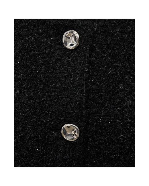 Mango Bouclè Tweed Jacket in Black | Lyst