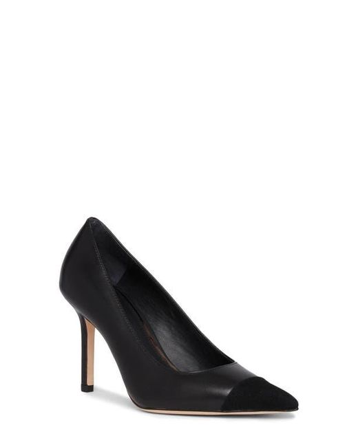 PAIGE Silva Pointed Cap Toe Pump in Black | Lyst