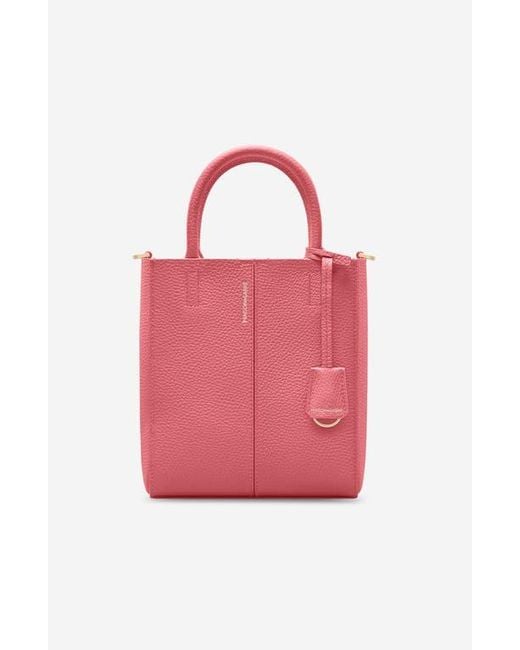 Maison De Sabre Mini Leather Soft Tote in Pink | Lyst