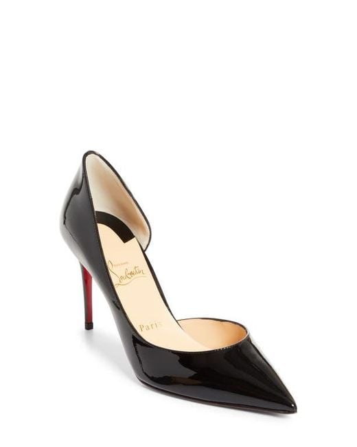 Christian Louboutin Iriza Pointed Toe Half D'Orsay Pump in Black | Lyst