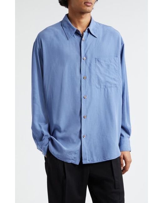 Lemaire Relaxed Fit Button-Up Shirt in Blue for Men | Lyst