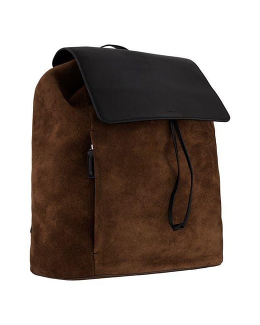 Vince Drayton Suede Flap Backpack in Brown | Lyst