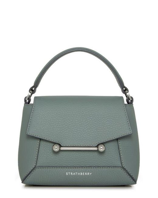 Strathberry Nano Mosaic Grained Leather Top Handle Bag in Green | Lyst