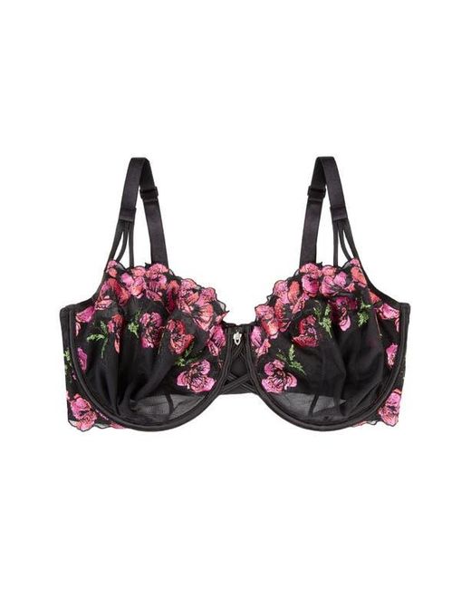 Curvy Couture Floral Embroidered Balconette Bra | Lyst