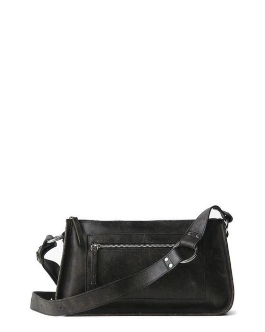 Mango Leather Shoulder Bag in Black | Lyst