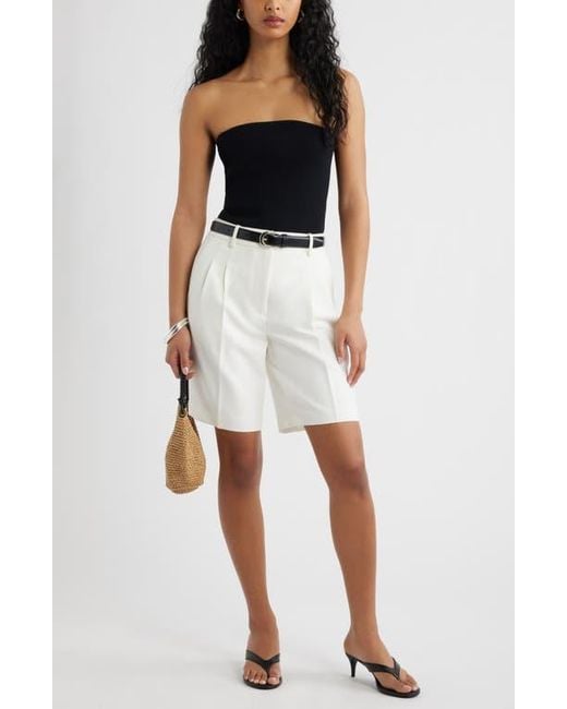 Open Edit The Icon High Rise Bermuda Shorts in White | Lyst