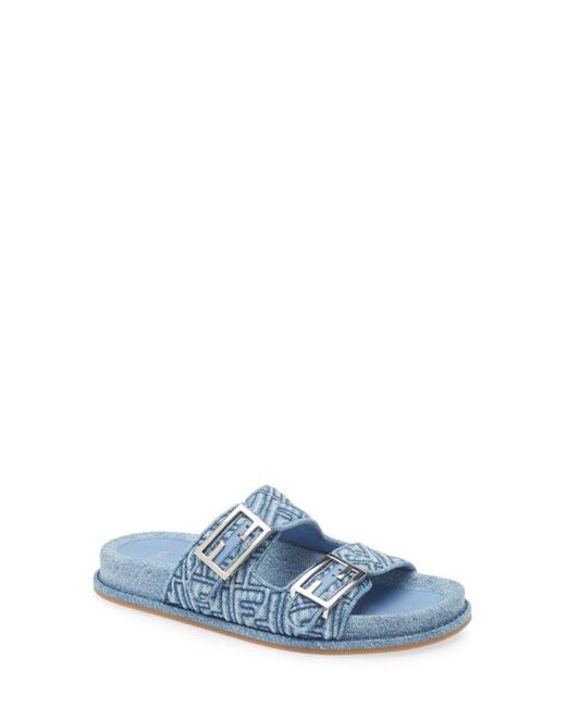 Fendi Feel Double Band Sandal in Blue | Lyst