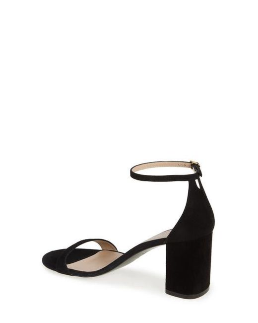 Stuart Weitzman Nudistarc 75 Block Sandal in Black | Lyst