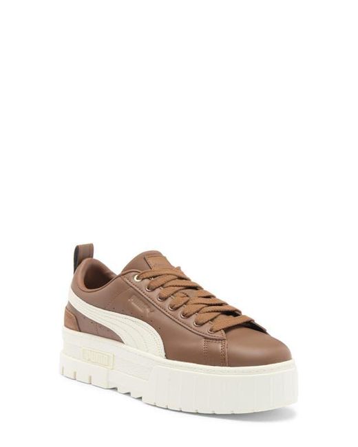 PUMA Mayze Luxe Platform Sneaker in Brown | Lyst