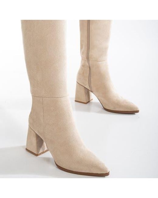 Forever & Always Shoes Valerie Knee High Boots in Natural | Lyst