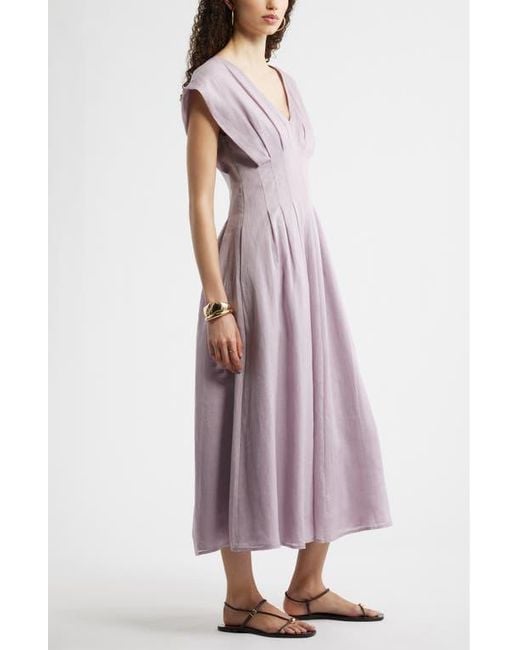 Nordstrom Pleat Waist A-Line Dress in Purple | Lyst
