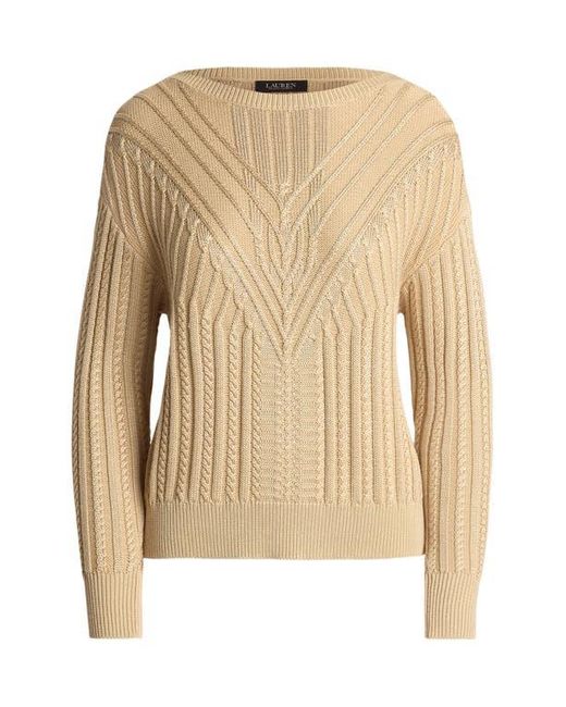 Ralph Lauren Cable Stitch Sweater in Red | Lyst