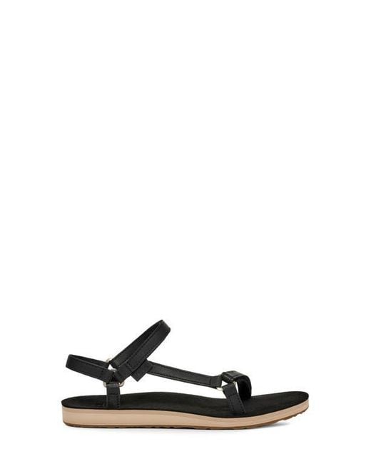 Teva Original Universal Slim Leather Sandal in Black | Lyst