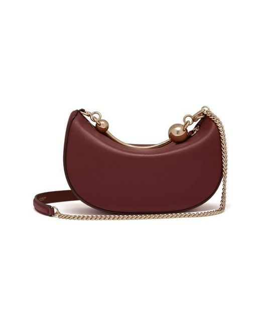 Strathberry Mini Crescent Moon Leather Shoulder Bag in Purple | Lyst